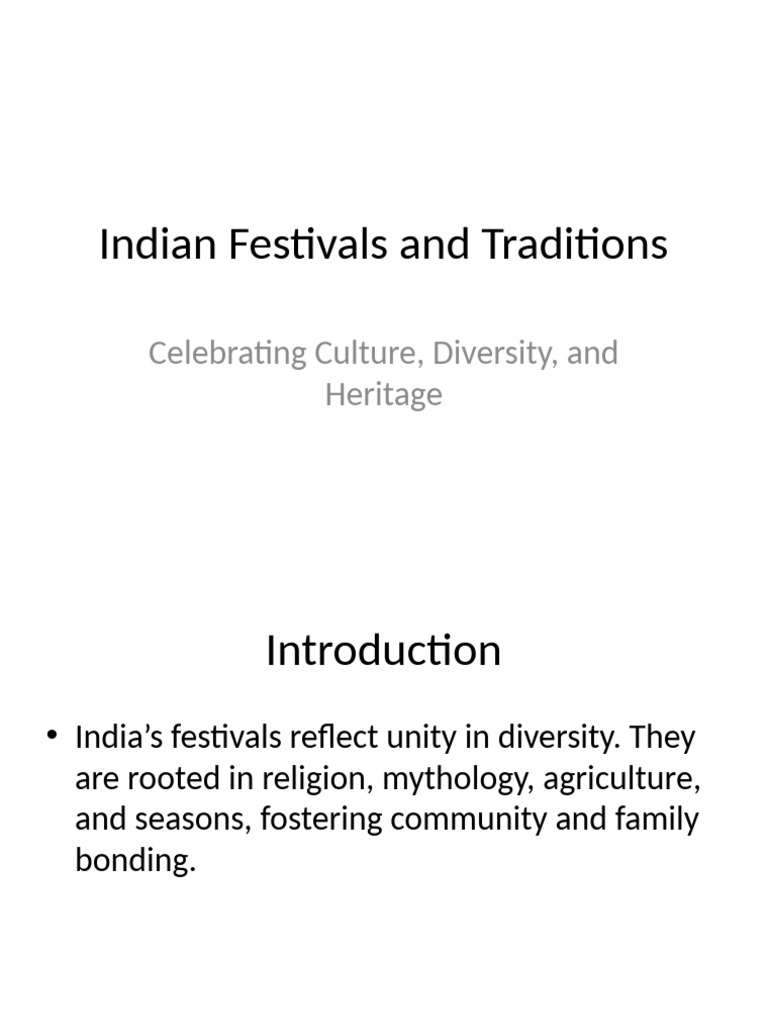 Indian Festivals: Culture and Traditions | PDF | Festival | Religious ...