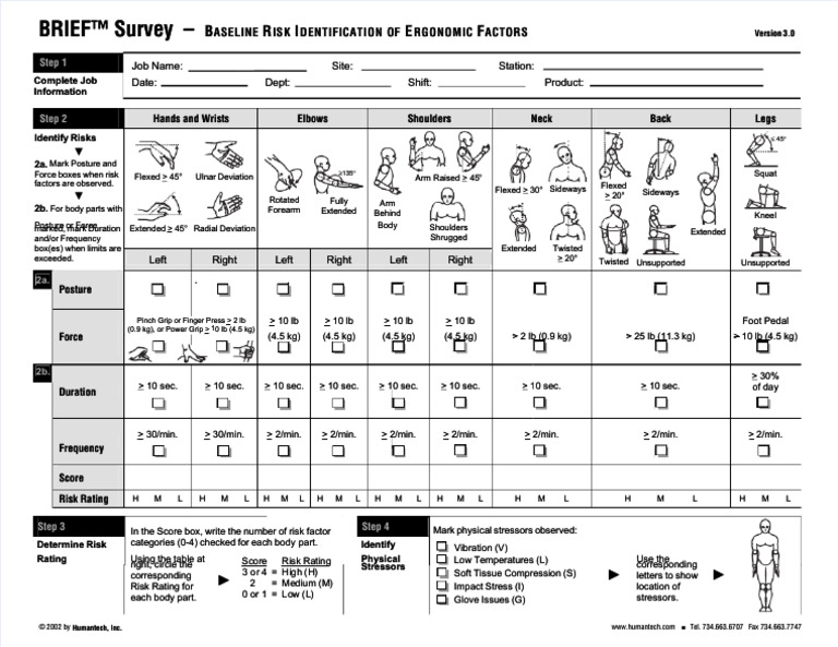 Ergonomic Risk Identification Guide | PDF | Anatomical Terms Of Motion ...