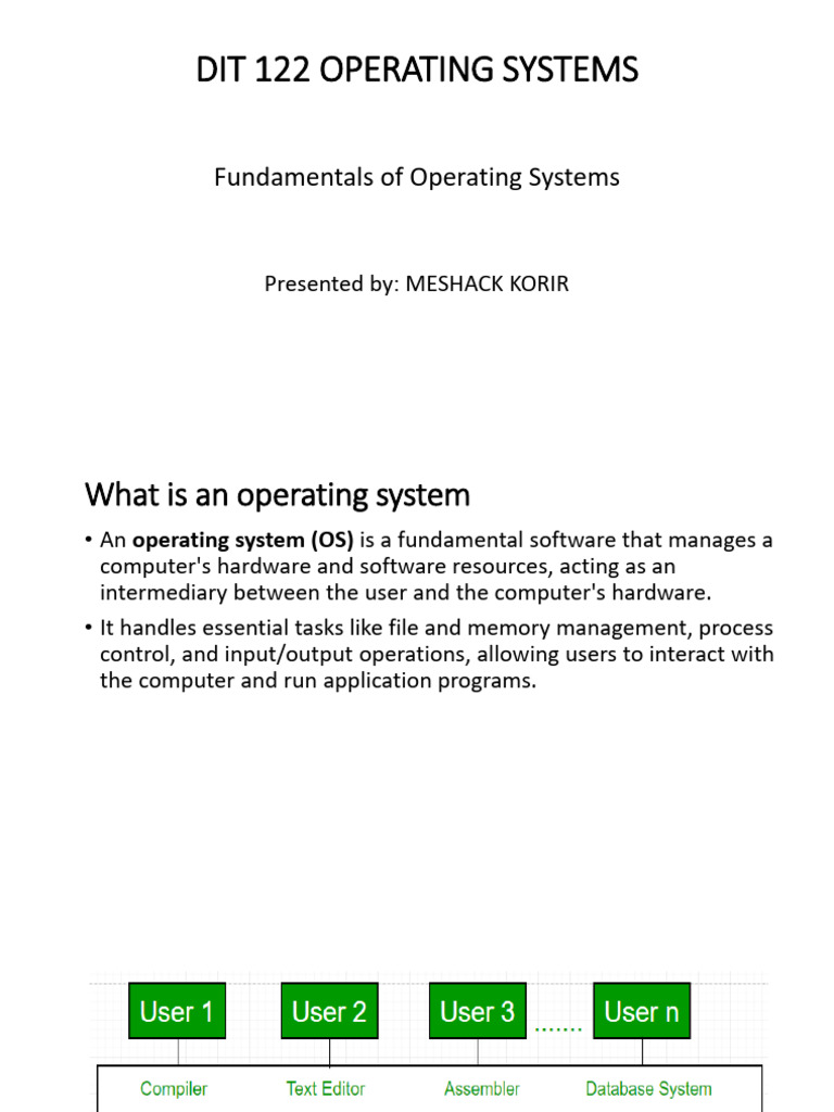 Topic 1 Fundamentals of OS | PDF | Operating System | Kernel (Operating ...
