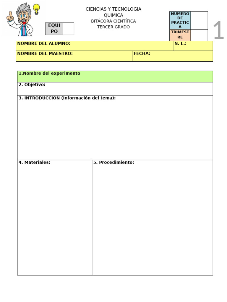 Bitacora Cientifica Quimica | PDF