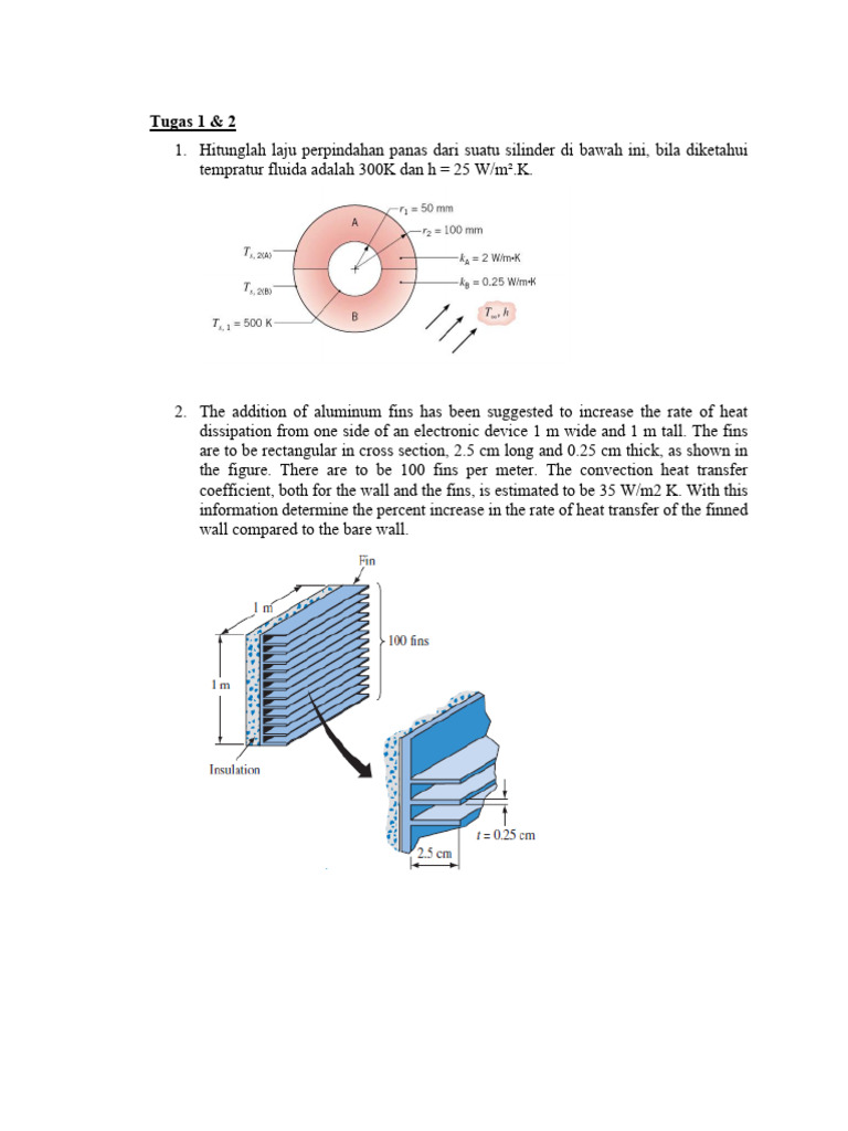 Heat Transfer Calculations for Finned Walls | PDF