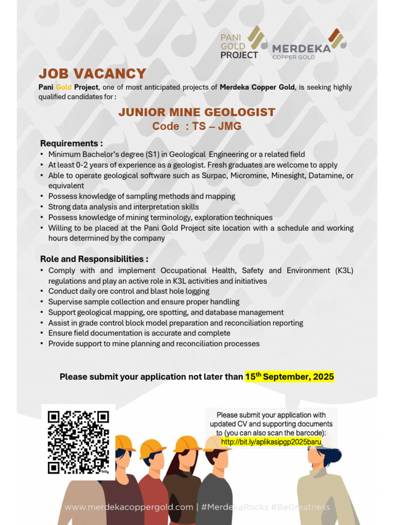 Job Ads - Junior Mine Geologist - EnG-ID | PDF