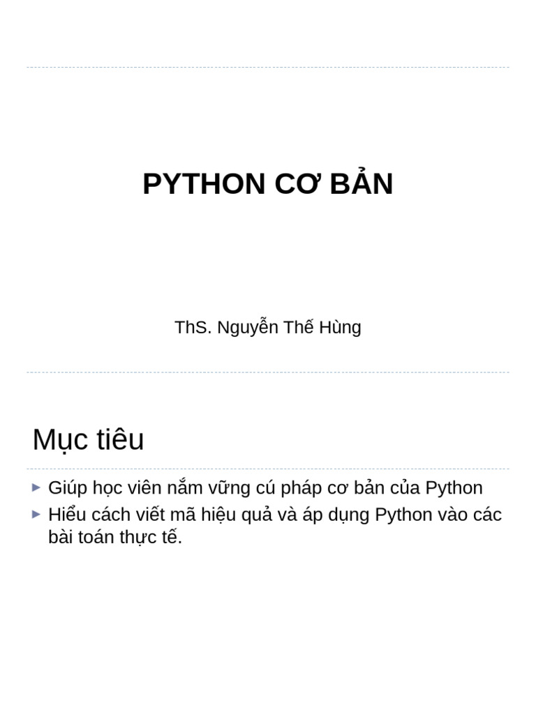Python Chuong 1 | PDF