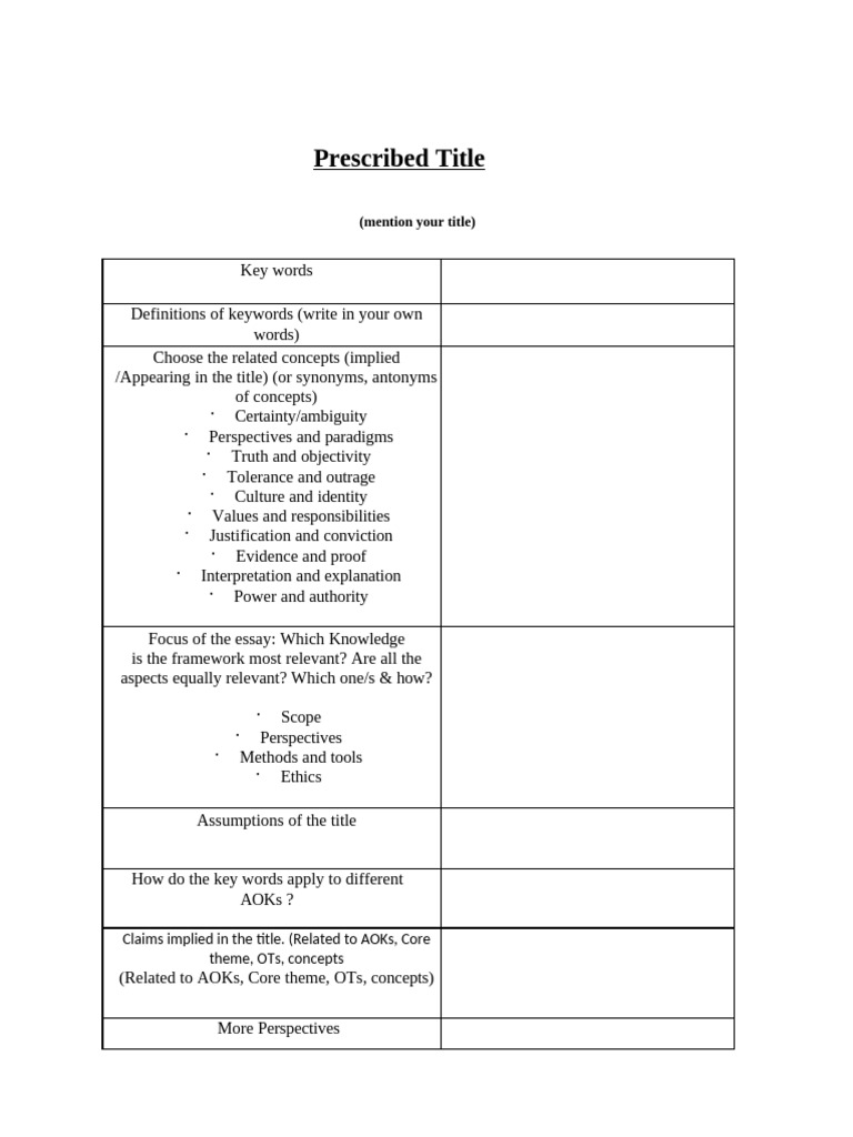 Tok Essay Outline 2025 2026 Pdf