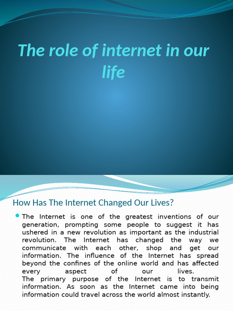 The Role of Internet | PDF | Internet | Information