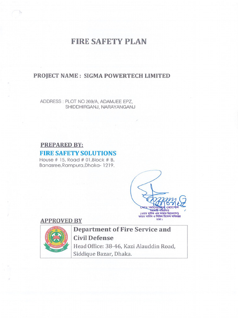 Fire Safety Plan - Sigma | PDF