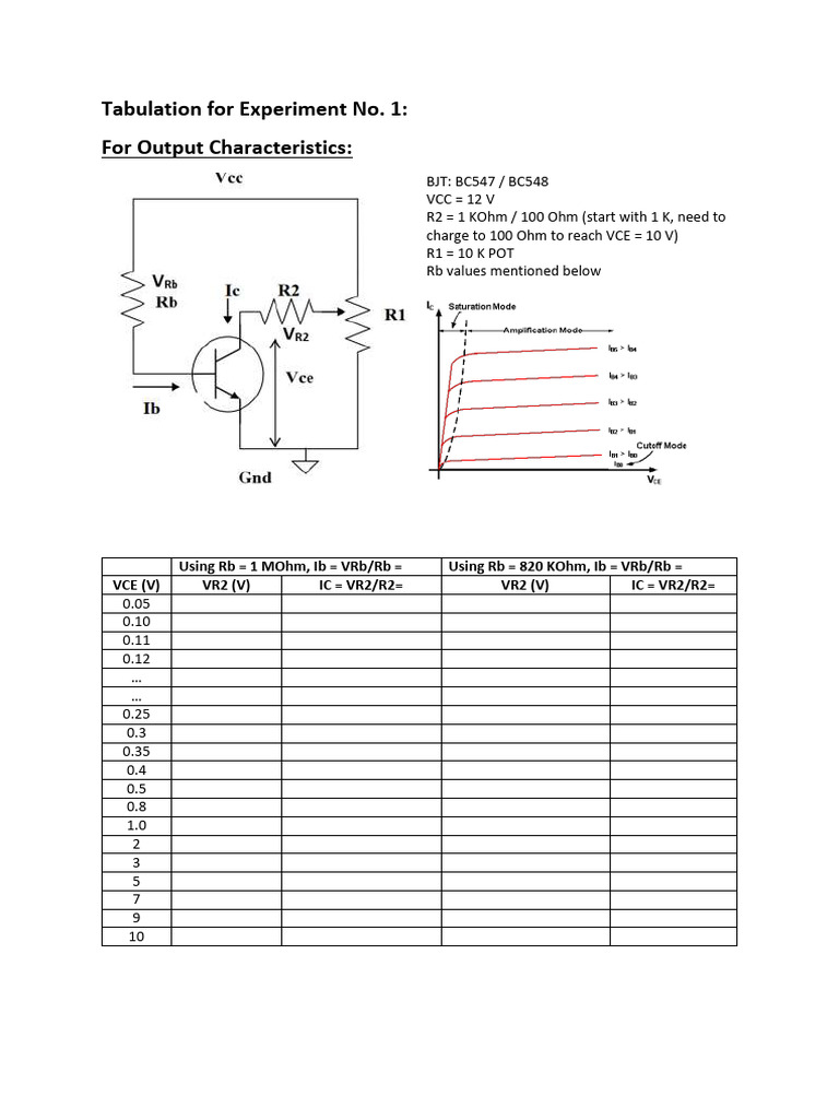 Analog Exp - 1 Tabulation | PDF