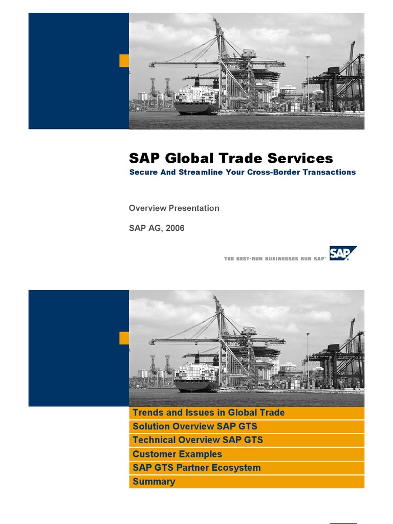 SAP GTS Overview | Sap Se | Enterprise Resource Planning