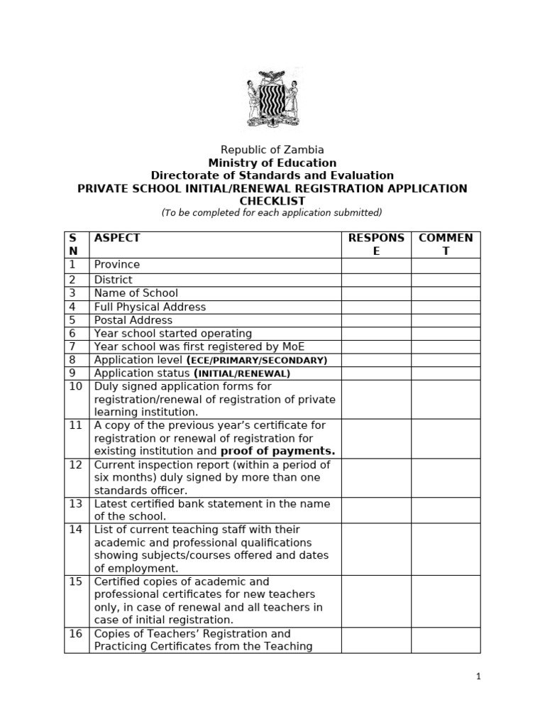Private Schools Registration Checklist | PDF