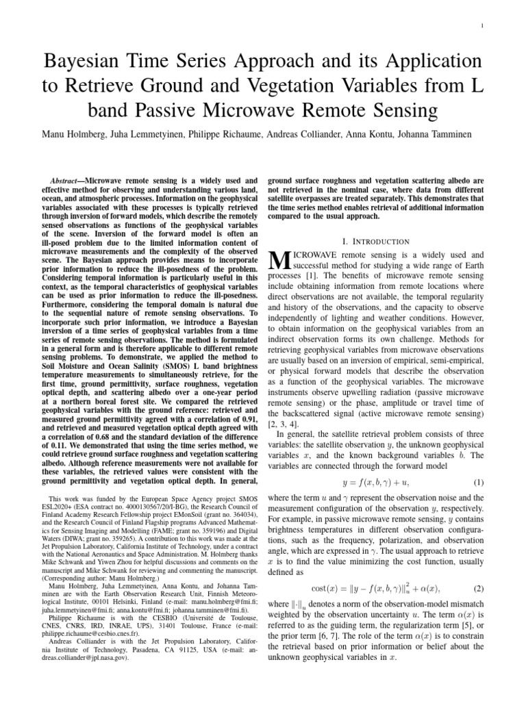 Bayesian Time Series for Remote Sensing | PDF | Normal Distribution ...