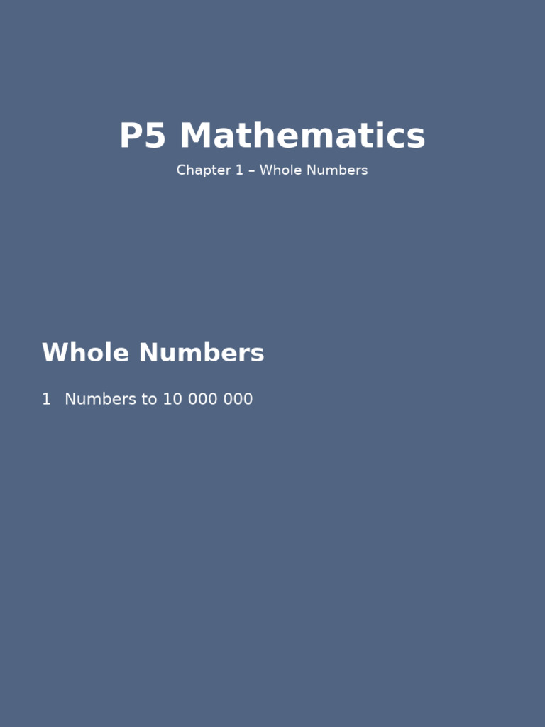 Chapter 1 Whole Numbers Pdf Mathematics