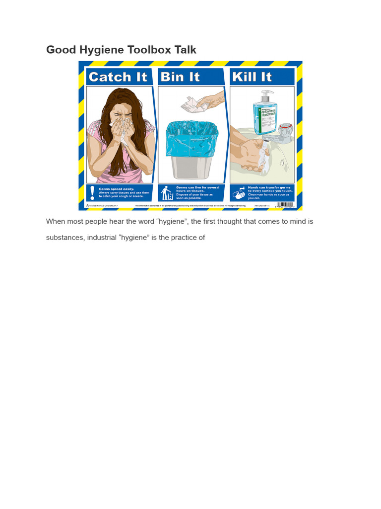 Good Hygiene Practices for Safety | PDF | Hygiene | Occupational Safety ...