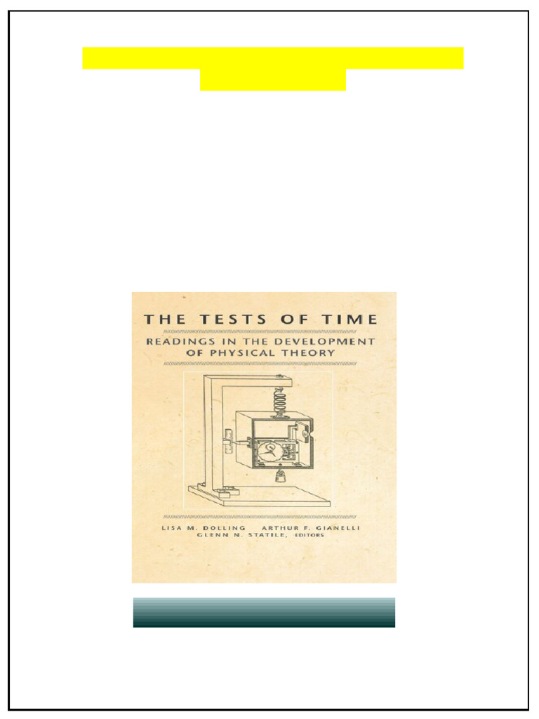 The Tests of Time 1st Edition Lisa M. Dolling PDF Version | PDF ...