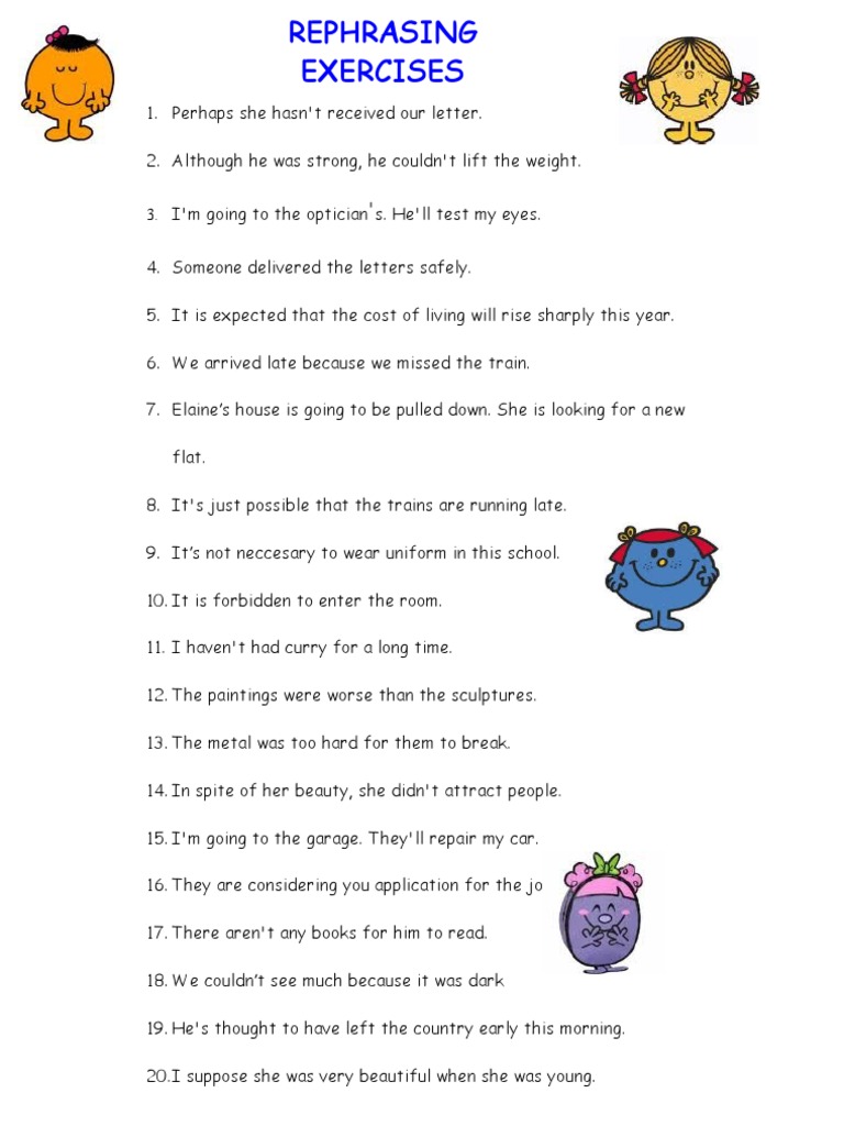 40 Mixed Rephrasing For Bachiller | PDF