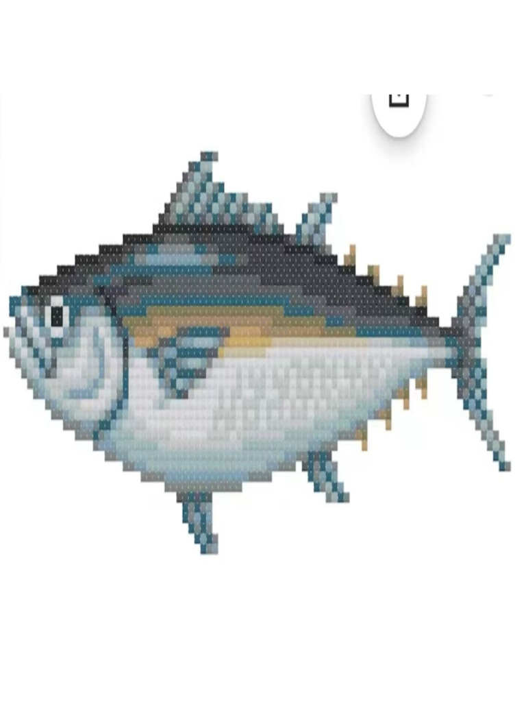 Tuna Pixel Art Cross Stitch Pattern | PDF