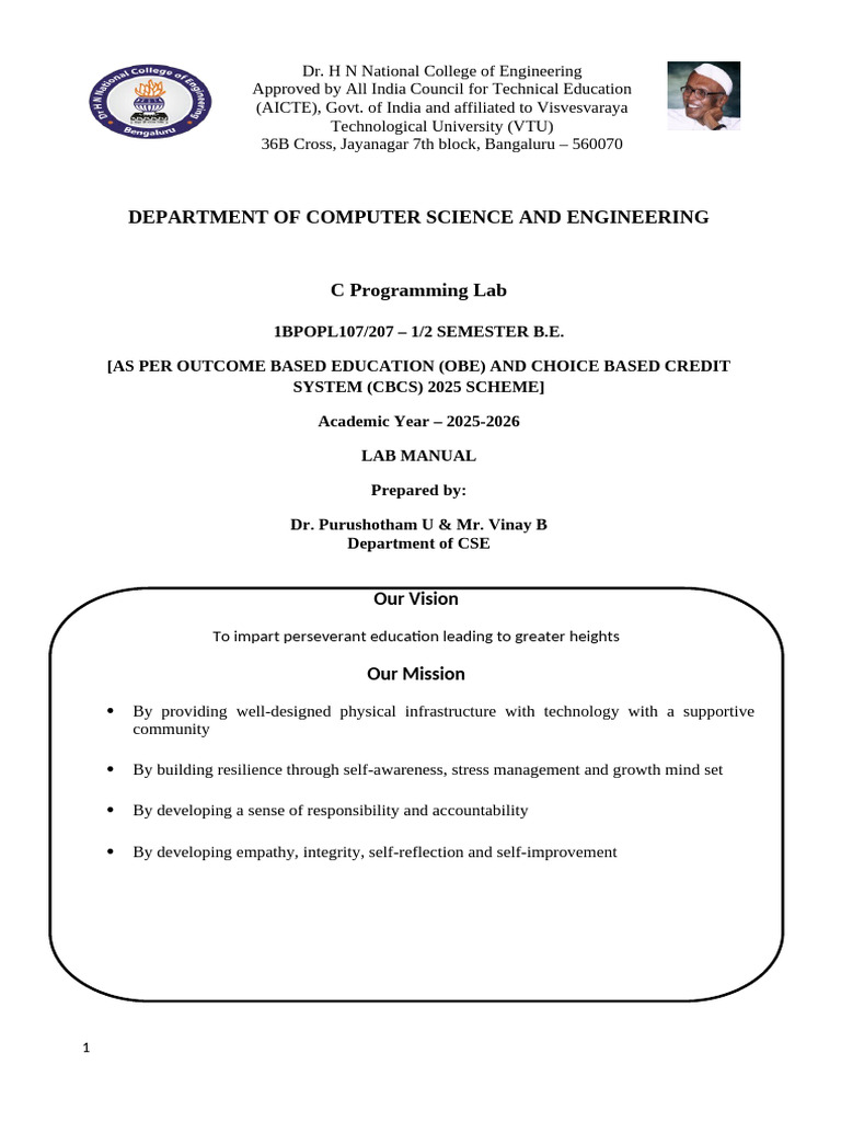 Template - C Programming Laboratory 1st Sem-2025 (3) MAIN | PDF | Engineering | Function ...