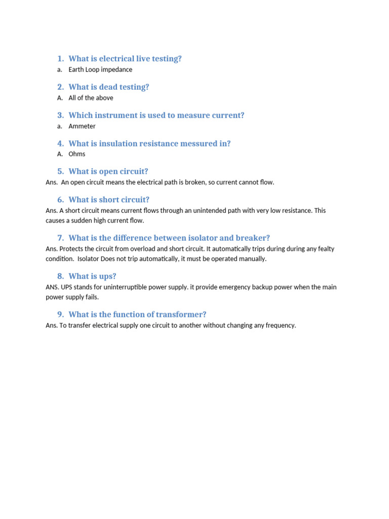 What Is Electrical Live Testing | PDF