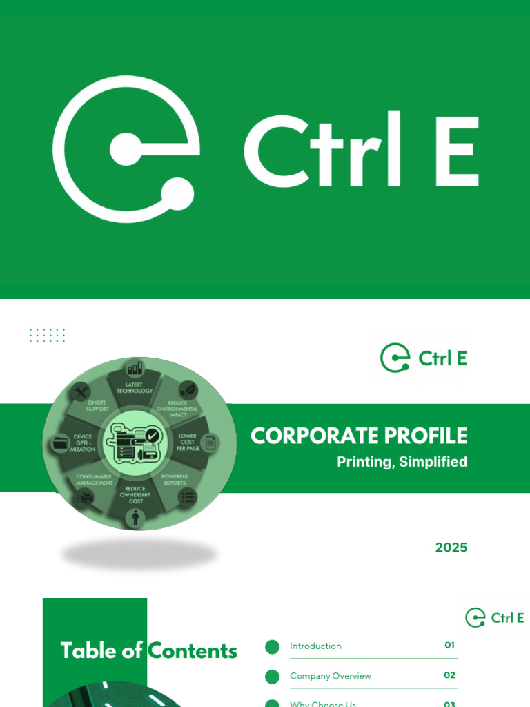 CTRL E Corporate Profile 2025 - Printing | PDF | Printer (Computing) | Photocopier