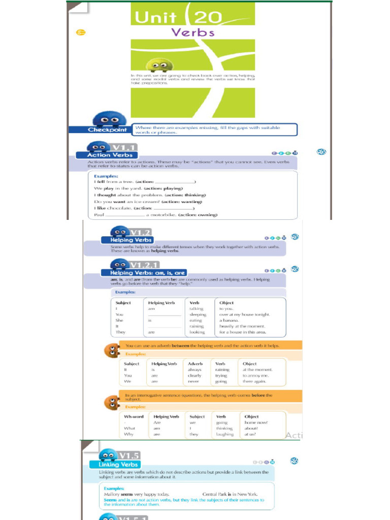 Action Vs Linking Verb | PDF