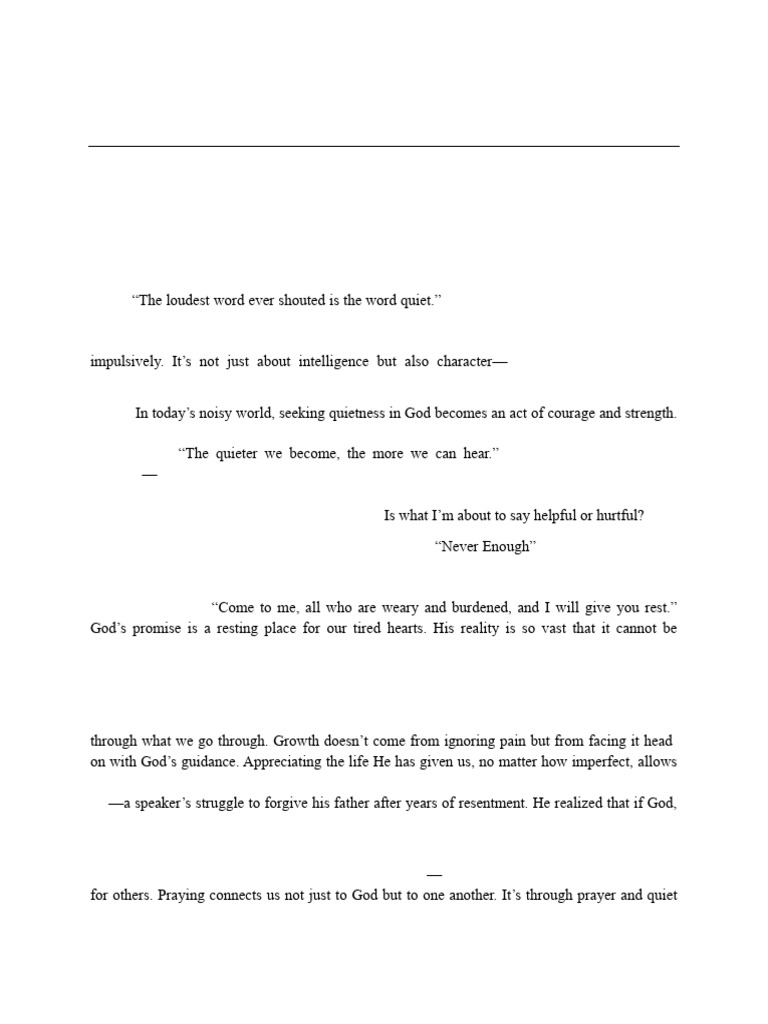 Finding Peace Through Faith and Reflection | PDF | Prayer | Spirituality