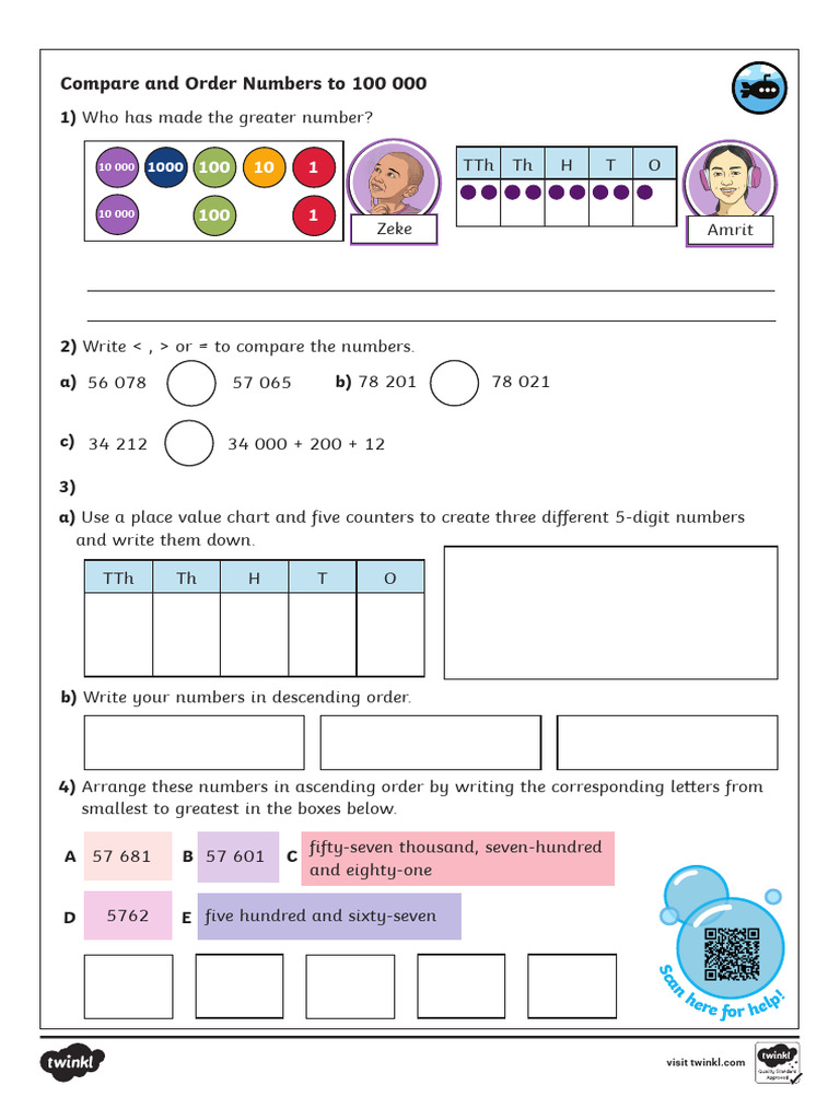 Comparing and Ordering Numbers to 100,000 | PDF | Mathematics