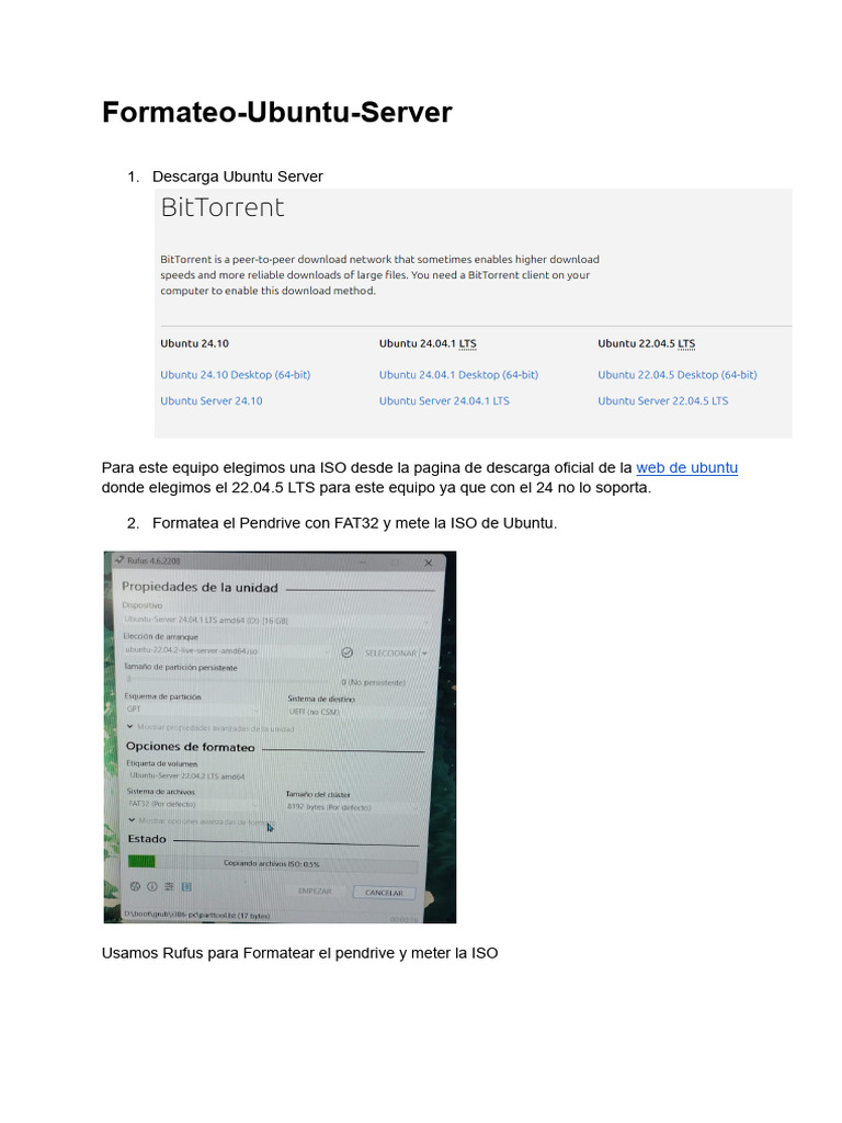 Tarea 2 Formateo Ubuntu Server | PDF