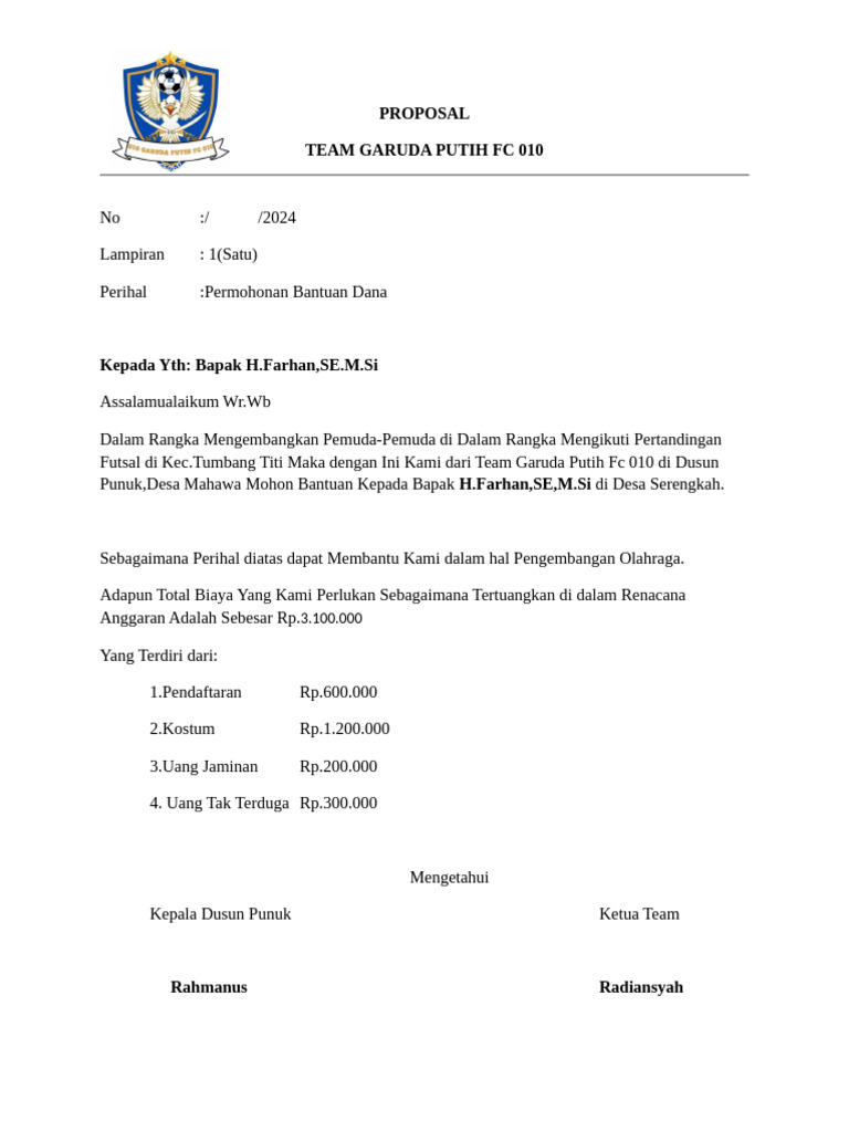 Proposal Garuda Putih | PDF