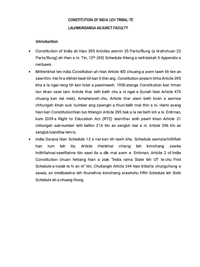 Overview of India's Tribal Communities and Constitution | PDF | Social ...