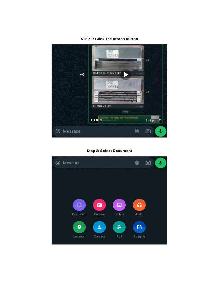 How To Send Rock Core Photos Using Whatsapp | PDF