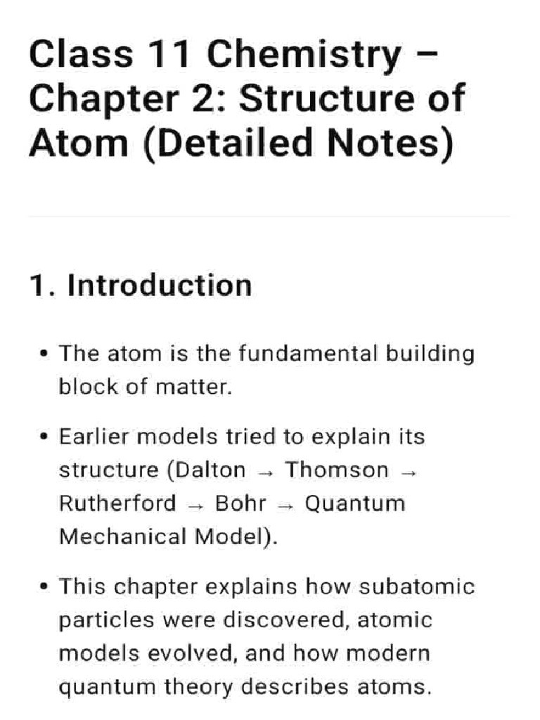 Class 11th Notes Chemistry Chapter 2 | PDF