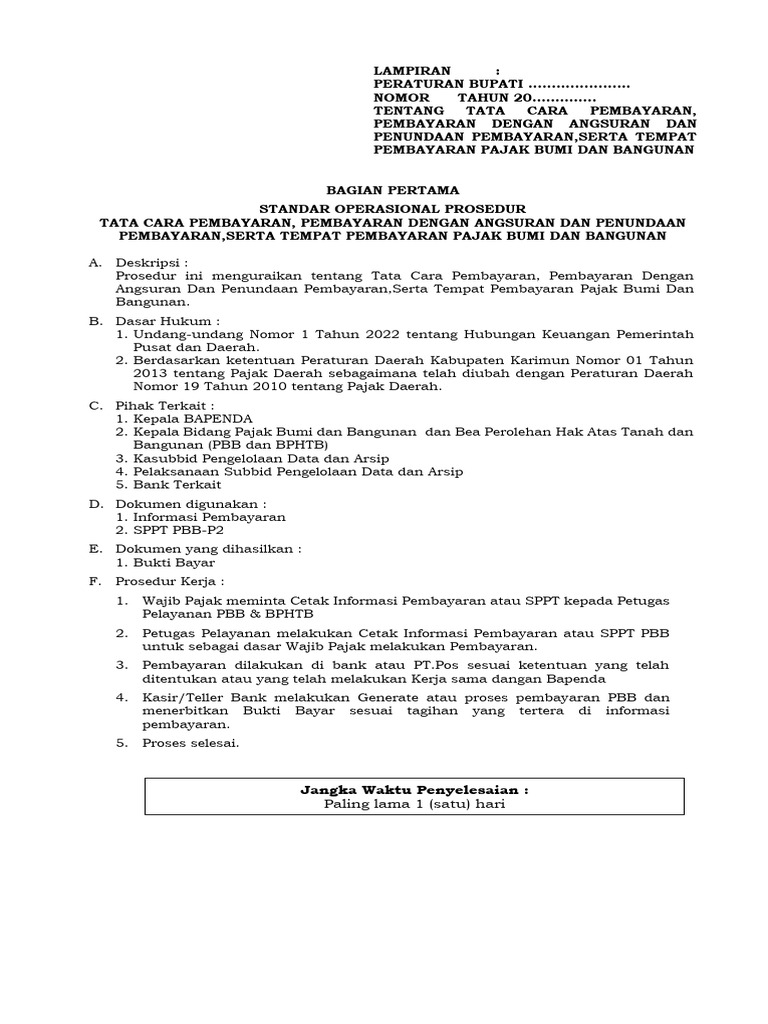 SOP PEMBAYARAN | PDF