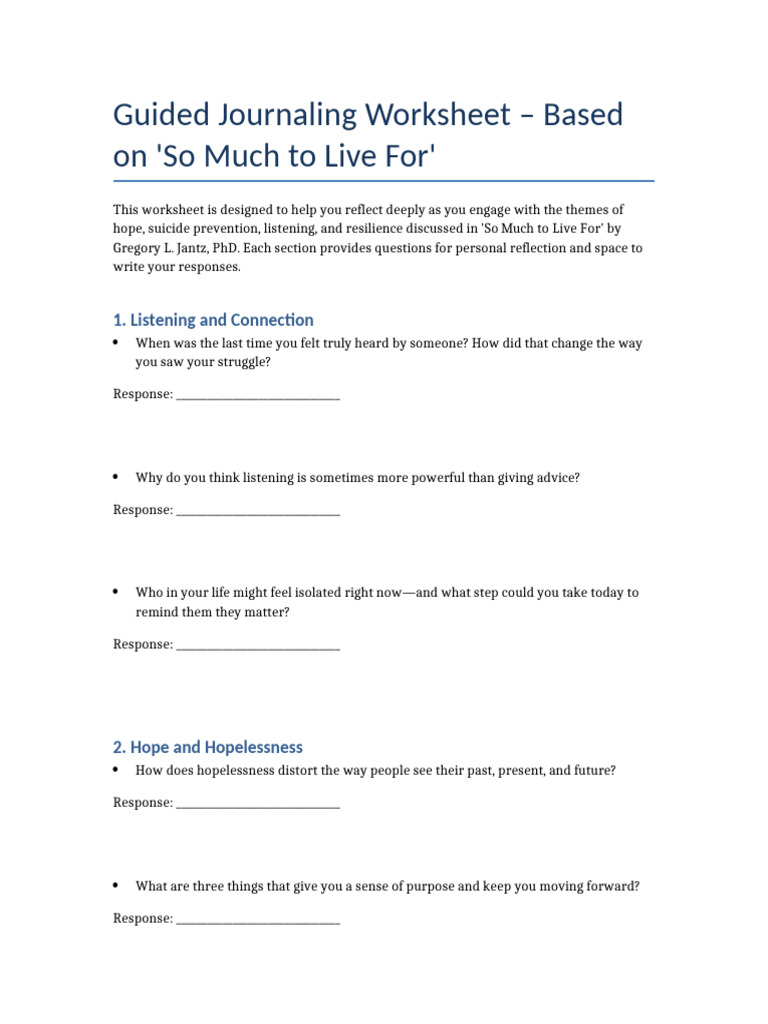 Guided Journaling Worksheet | PDF | Psychological Resilience | Courage