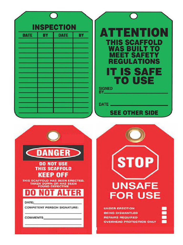 Scaffolding Inspection Tag | PDF