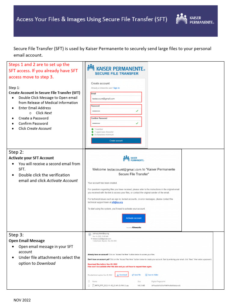 Secure File Transfer (SFT) Is Used by Kaiser Permanente To Securely Send Large Files To Your ...