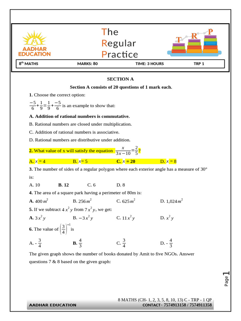 Class 8 Quadrilaterals Worksheet | PDF | Euclidean Geometry ...