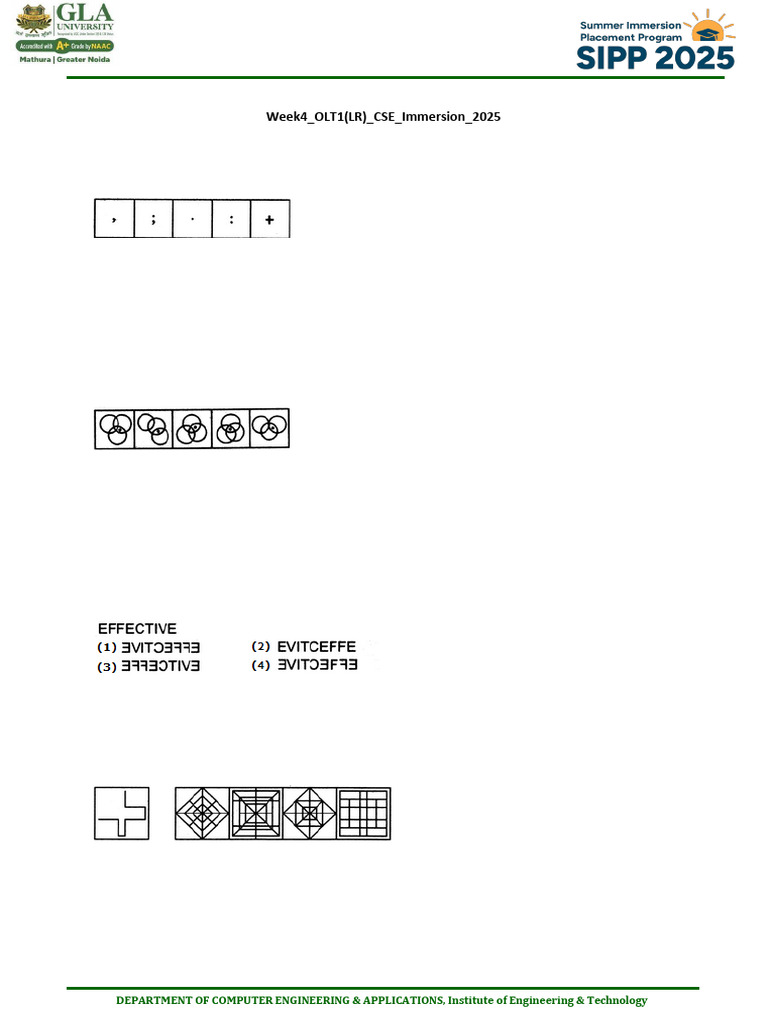 CSE Immersion 2025: Visual Reasoning Questions | PDF