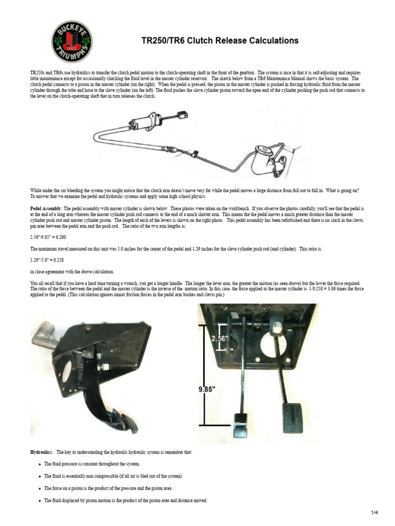 TR6 Brake Fluid and Clutch Mechanics | PDF | Piston | Clutch