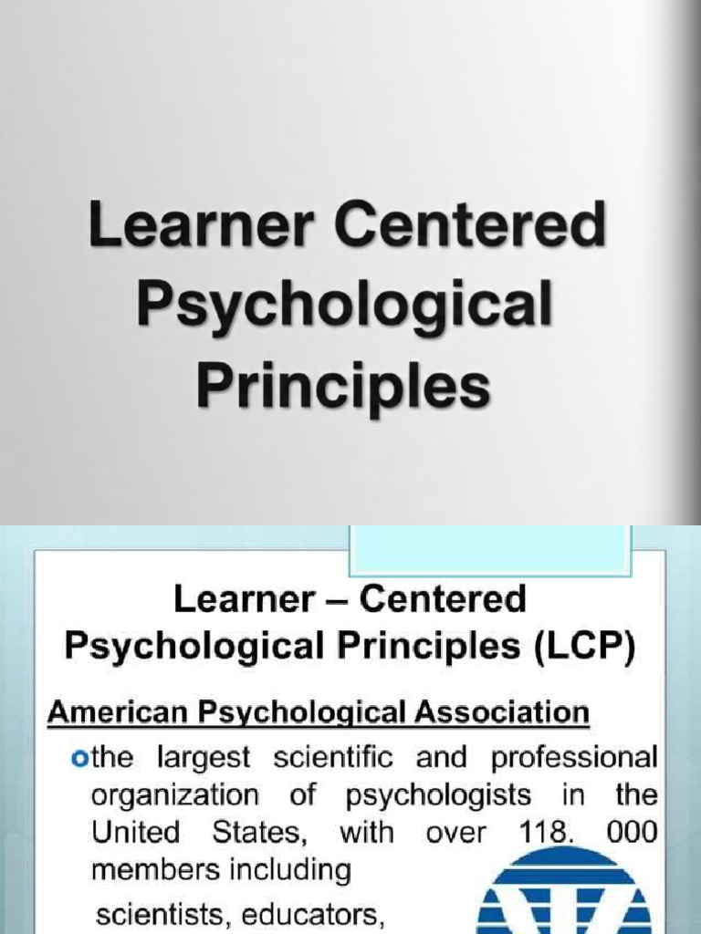Lesson 2 Learner Centered Psychological Principle | PDF