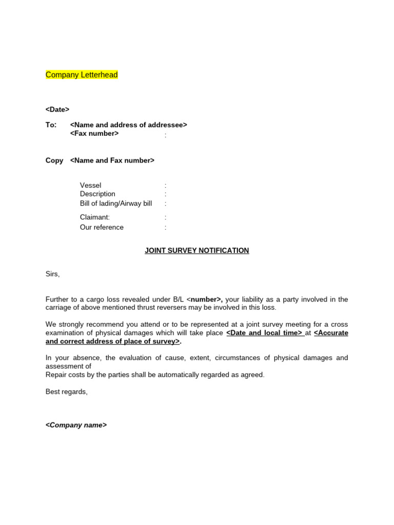 Template-Joint Survey Notification | PDF