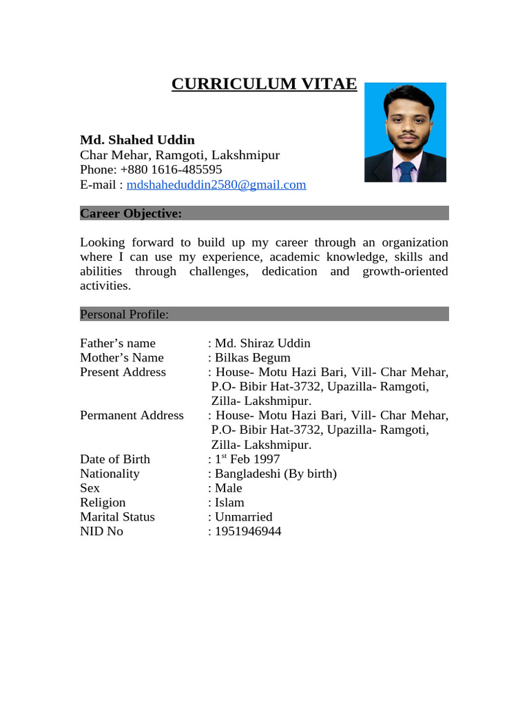 Curriculum Vitae | PDF