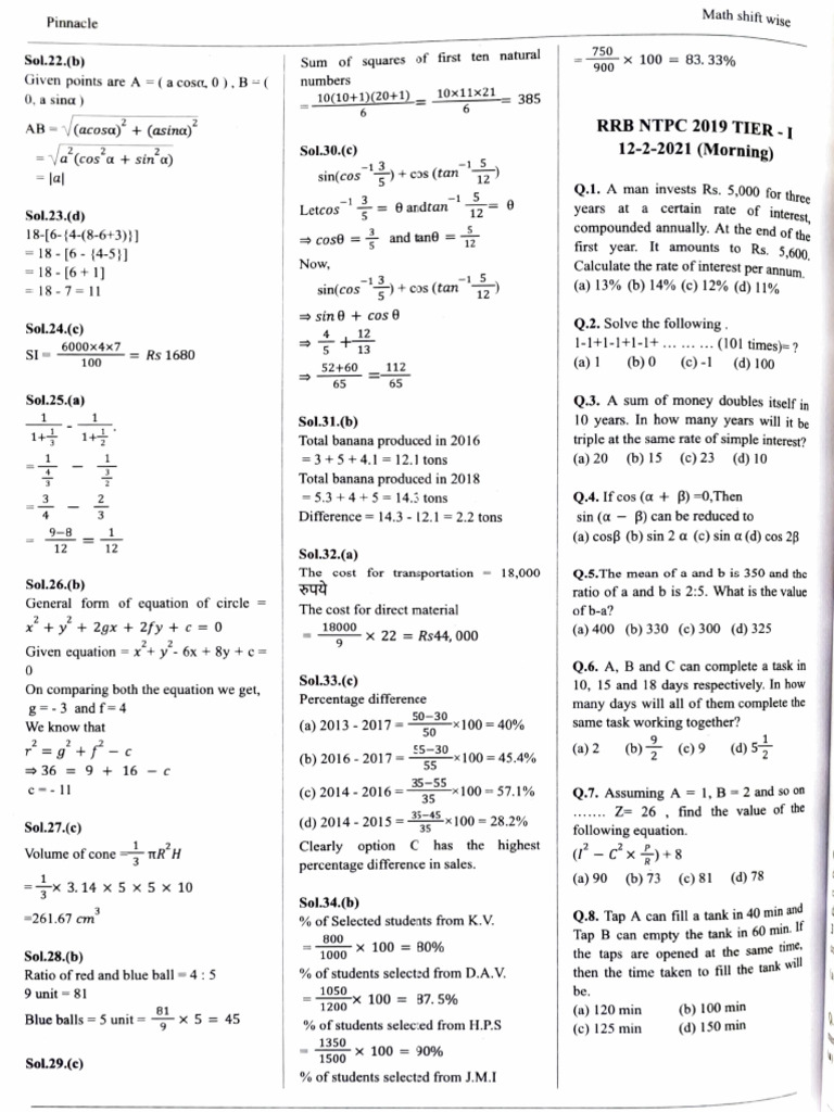 Mathematical Solutions and Analysis | PDF | Area | Triangle