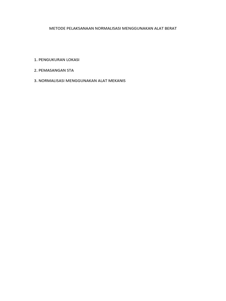 Uraian Singkat Pekerjaan Normalisasi | PDF