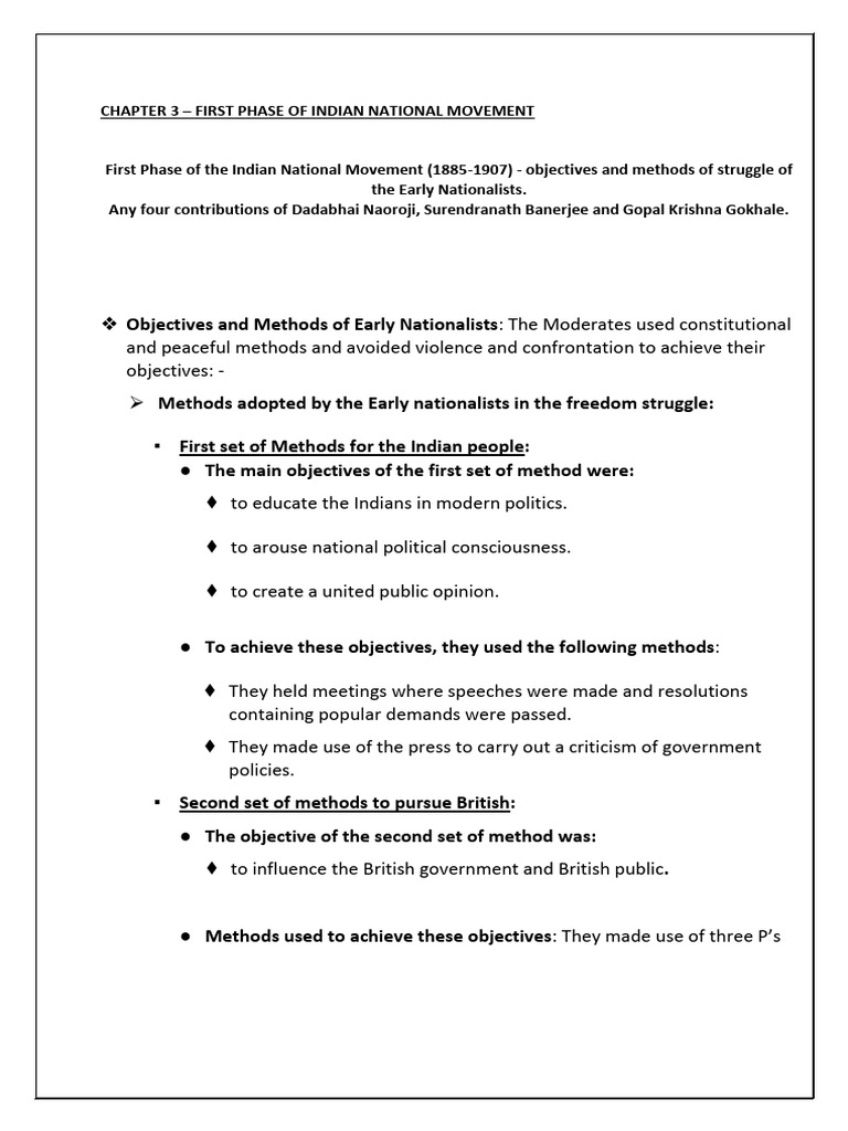 Ch3TheFirstPhaseoftheIndianNationalMovement | PDF | Politics Of India ...