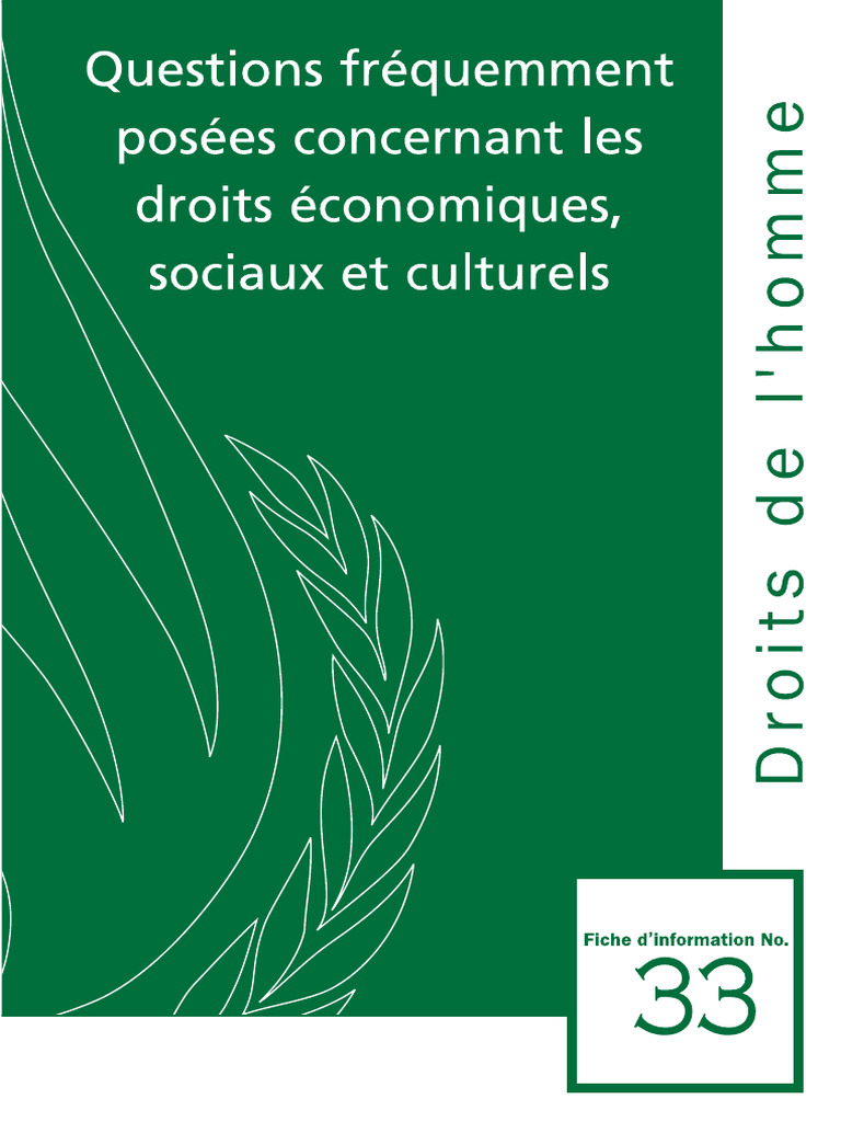 Fiche 33 Sur Les Droits Economiques, Sociaux Et Culturels | PDF