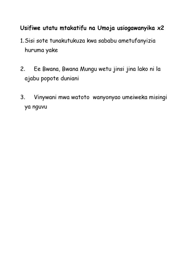 Usifiwe Utatu Mtakatifu | PDF