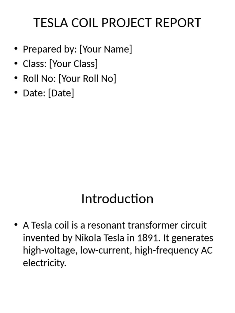 Tesla Coil Project Report | PDF