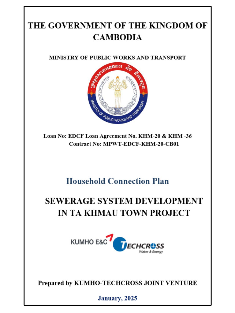 Takhmau Sewerage Household Connection Plan | PDF | Sewage | Sanitary Sewer