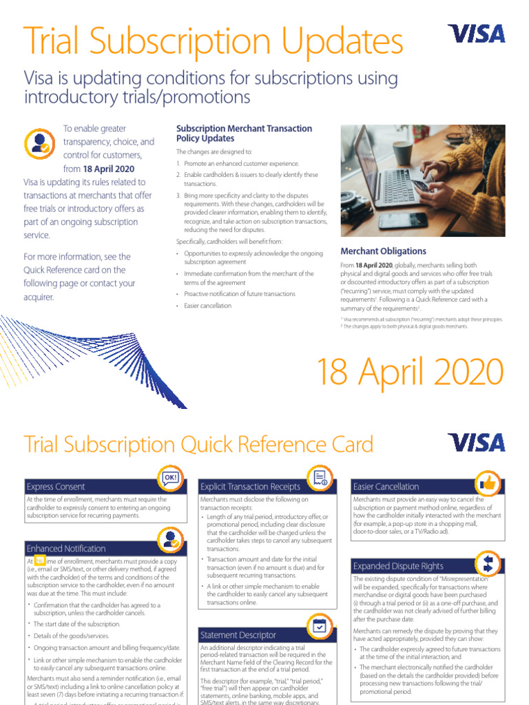 Visa New Subscription Rules Flier | PDF | Visa Inc. | Receipt