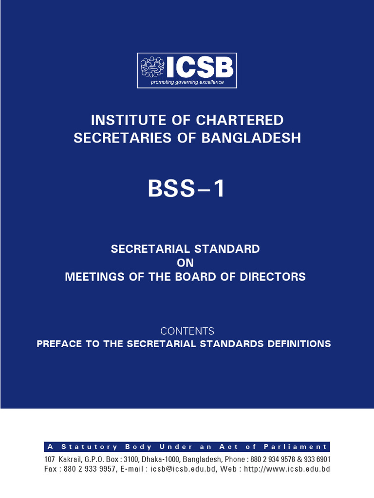 BSS 01 | PDF | Quorum | Securities (Finance)