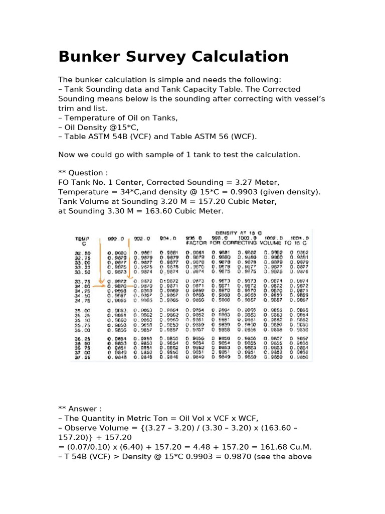 Bunker Survey Calculation | PDF